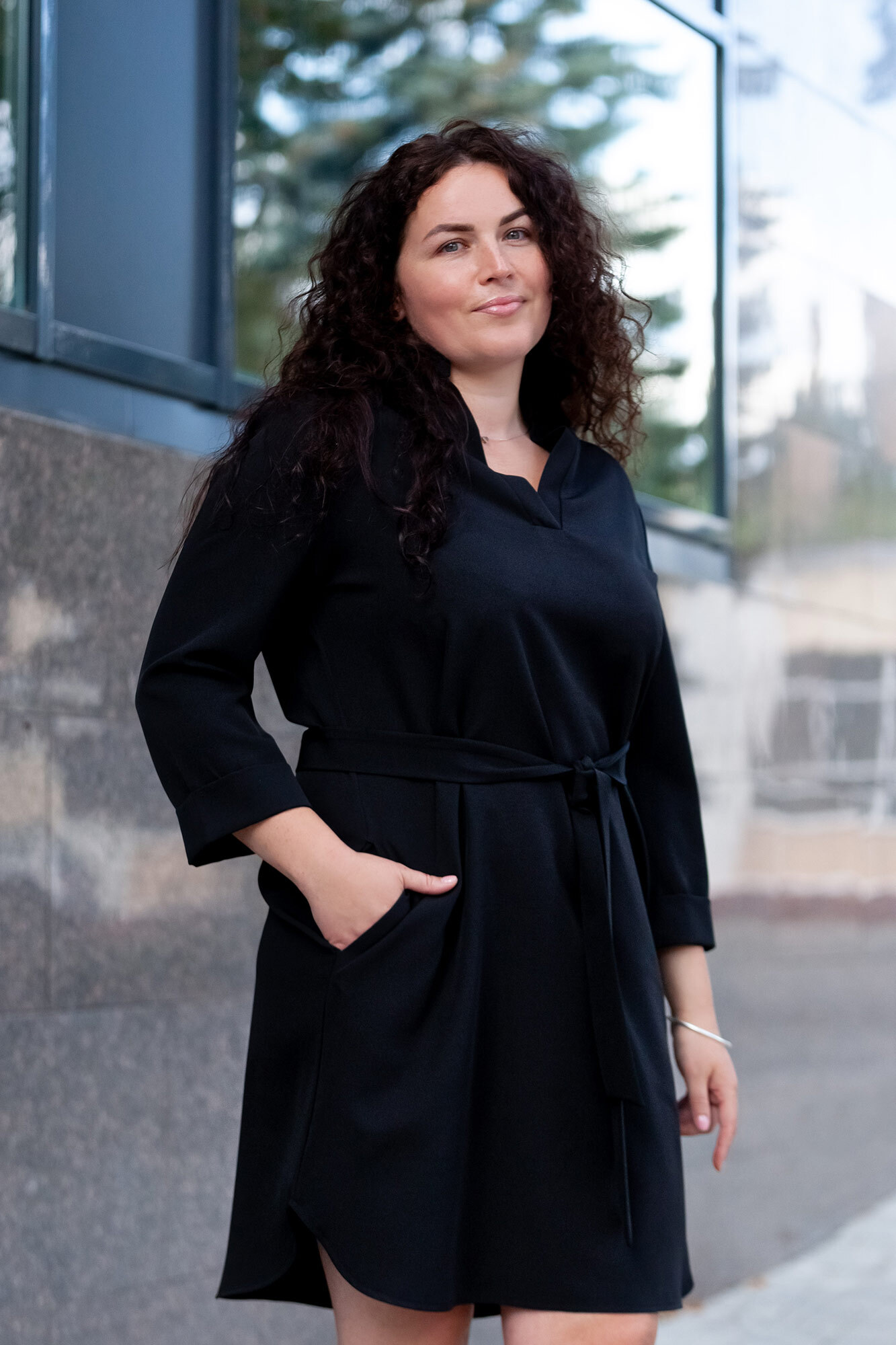 Сукня під пояс MARINA чорного кольору Garne 3041090 купити за ціною 299 ...